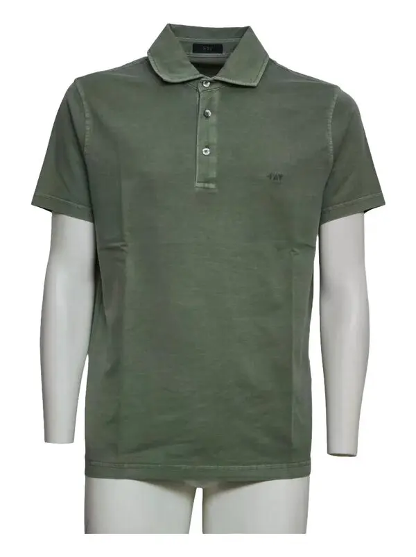 FAY Embroidered Polo Shirt - Green