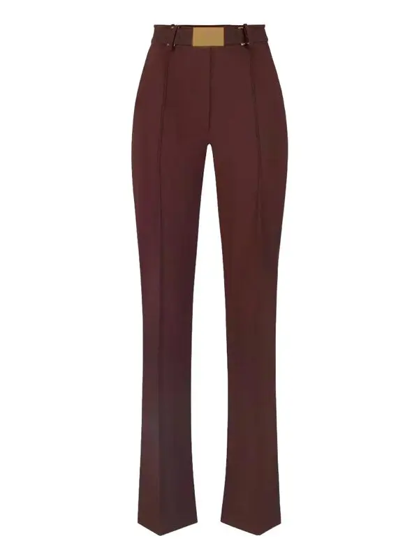 Elisabetta Franchi Buckle-detail Trousers - Brown