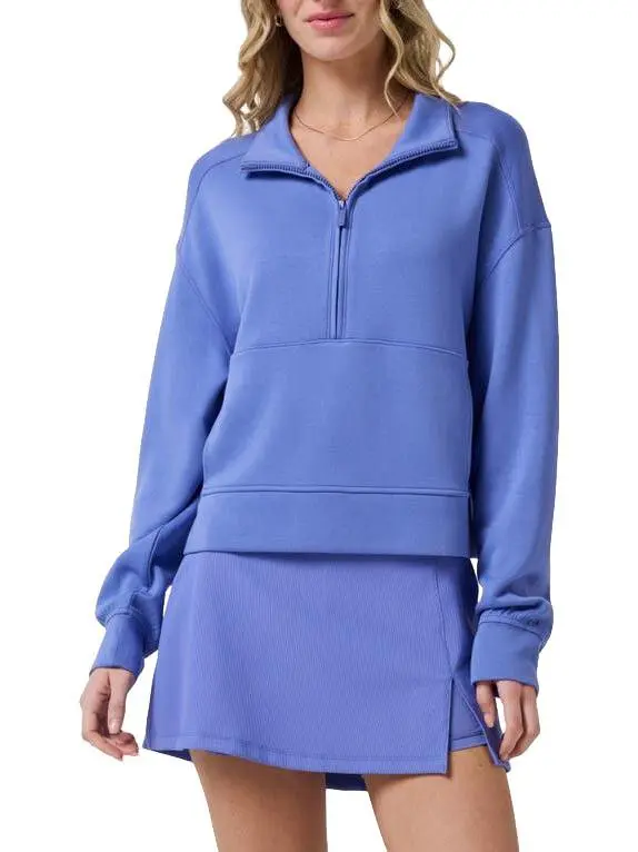 Travis Mathew Skyloft Half Zip Sweatshirt - Baja Blue
