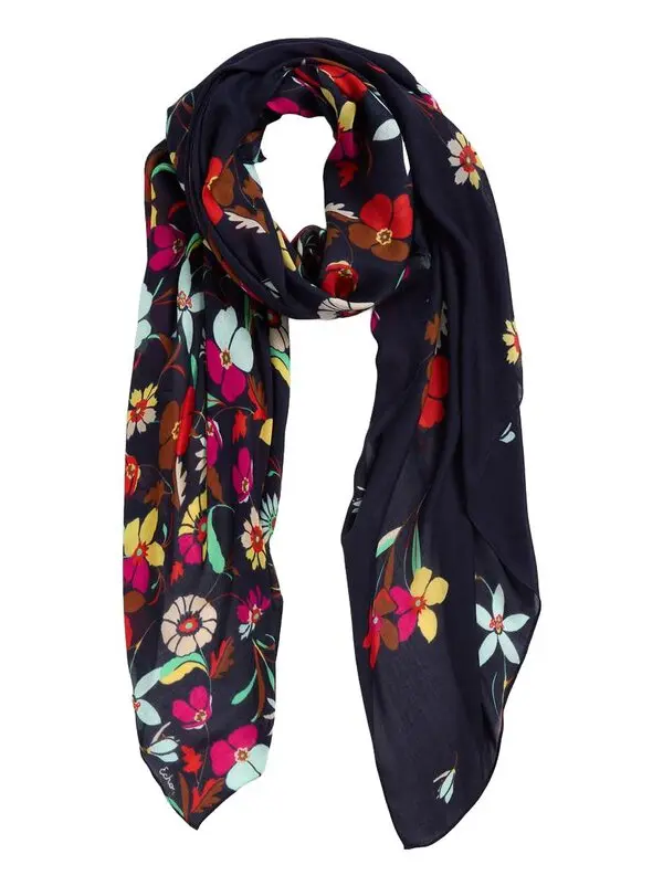 Echo Falling Flowers Wrap - Navy