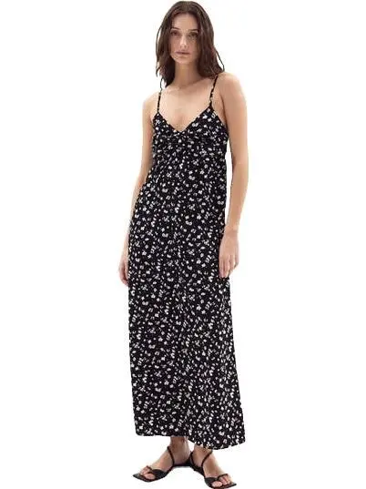 Deluc Rondella Floral Print Maxi Dress - Black Printed