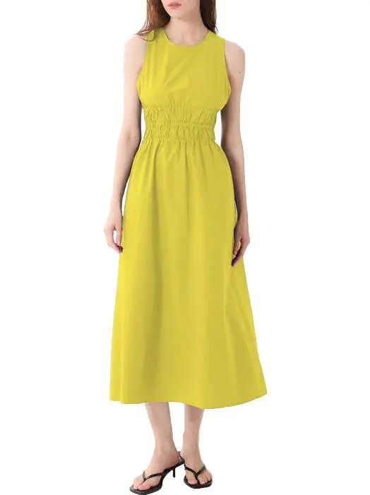 Deluc Turchi Smocked Sleeveless Maxi Dress - Yellow