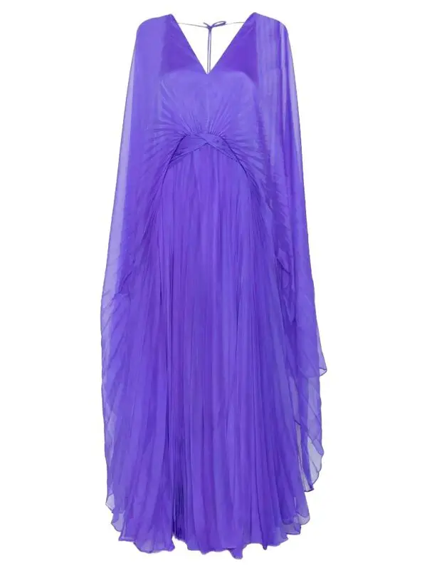 Acler Pleated V-neck Dress - Purple