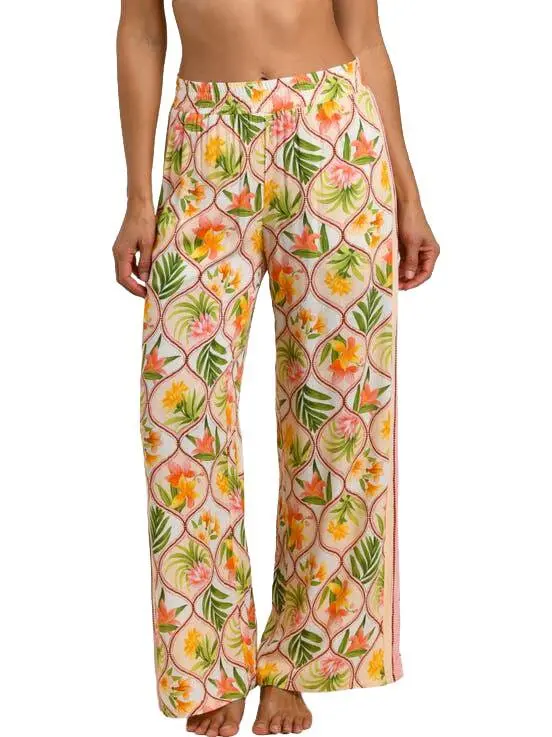 La Blanca Floral Wide Leg Cover-up Pants - White Multi
