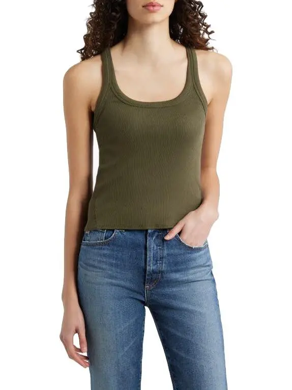 Rag & Bone The Essential Rib Tank - Dark Olive