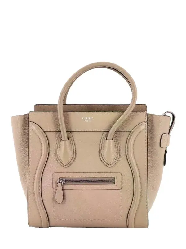 Celine Luggage Bag Grainy Leather Micro Tote - Neutrals