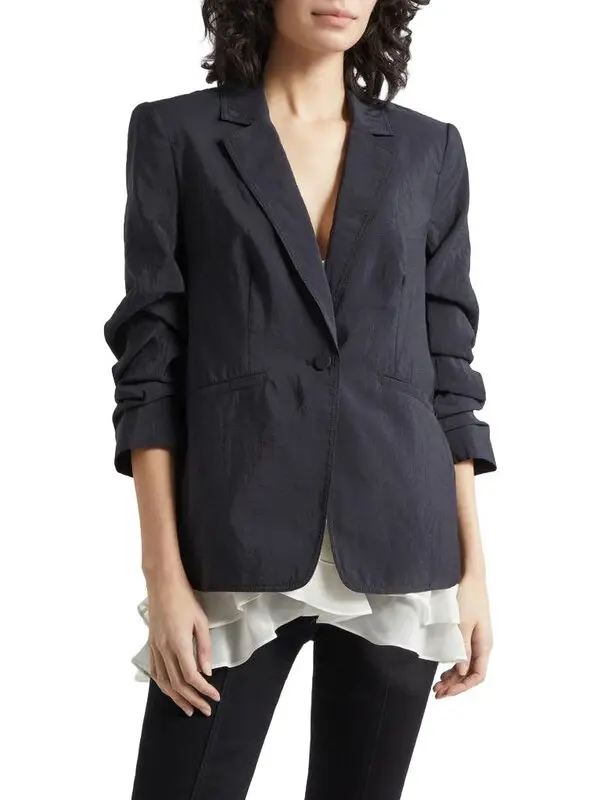 Cinq À Sept Khloe Tumbled Woven Blazer - Black