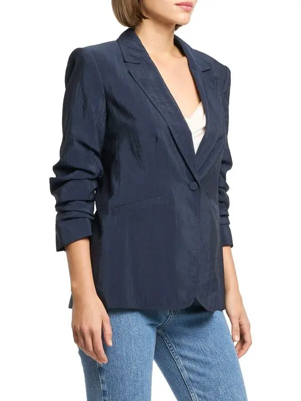 Cinq À Sept Khloe Tumbled Woven Blazer - Navy