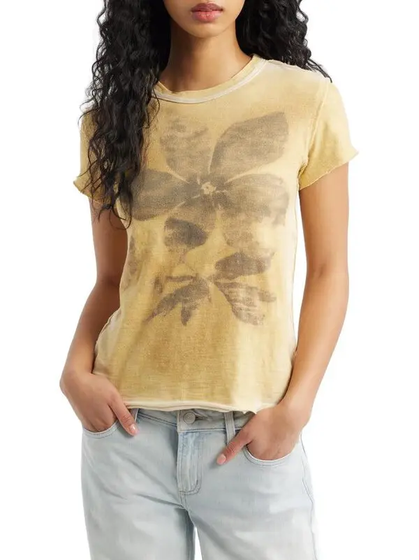 Free People Wall Flower T-shirt - Washed Tea Combo