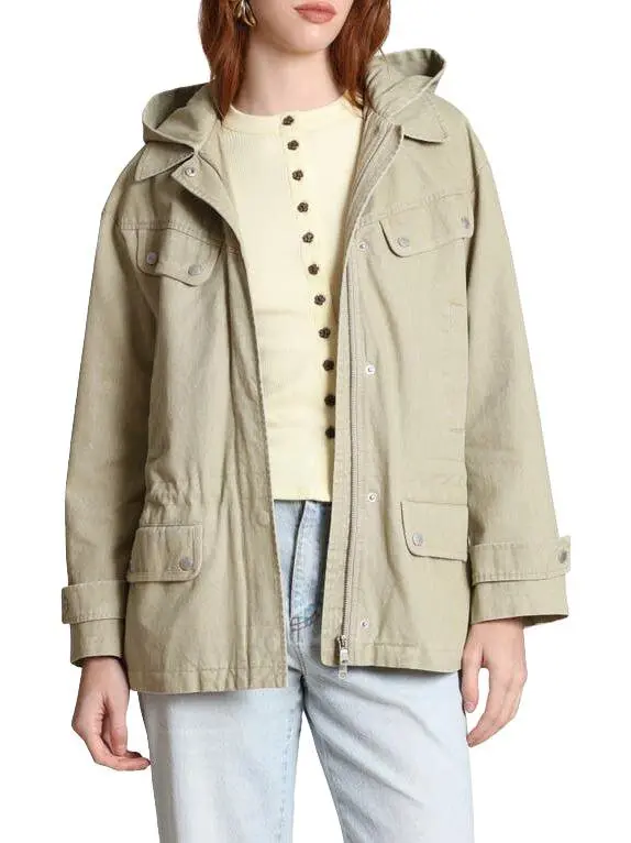 Avec Les Filles Cotton Hooded Field Jacket - Rattan Washed
