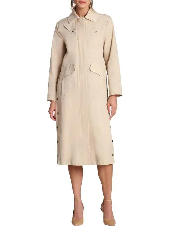 Avec Les Filles Cotton Blend Barn Coat With Side Snaps - Sandy Tan
