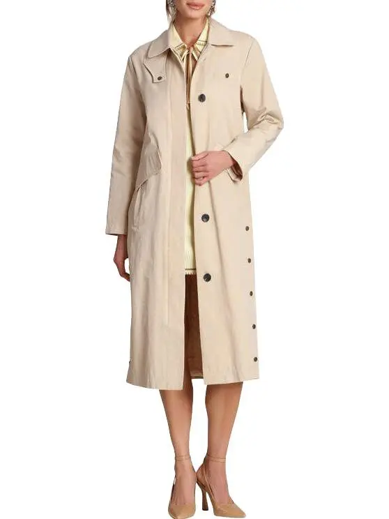 Avec Les Filles Cotton Blend Barn Coat With Side Snaps - Sandy Tan