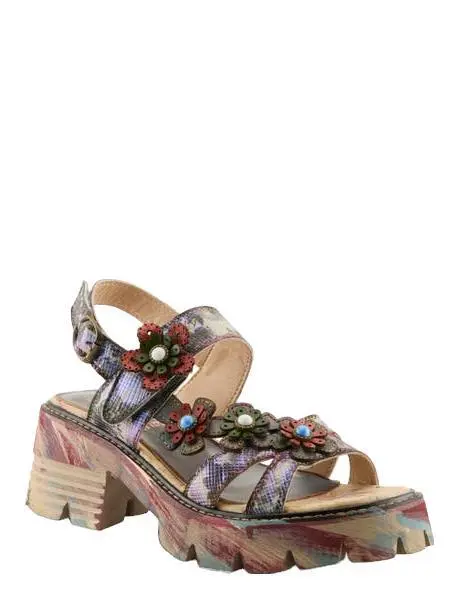 SPRING STEP SHOES Macha Platform Sandal - Blue Multi