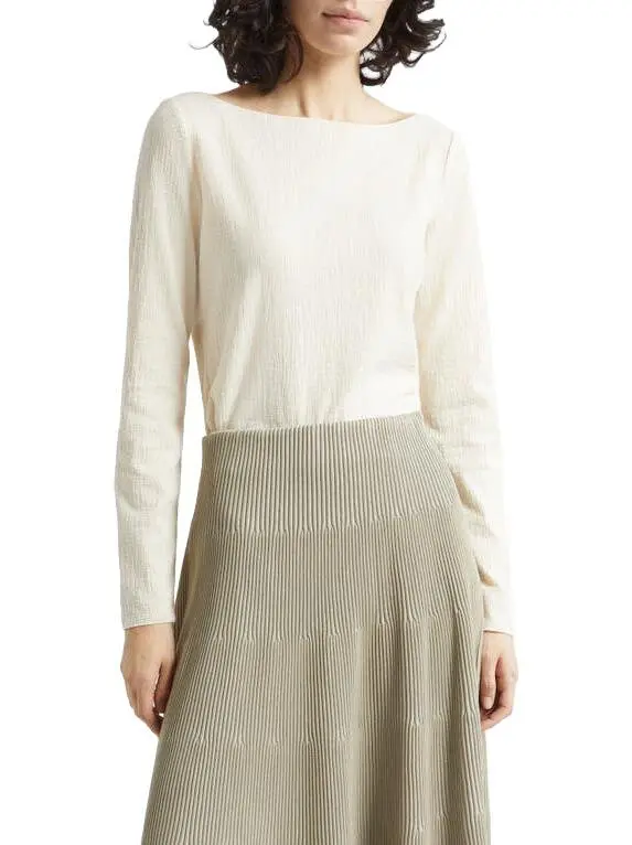 Giorgio Armani Jacquard Jersey Top - Ivory