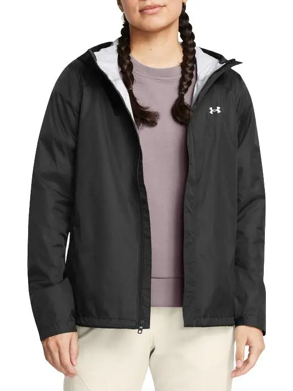 Under Armour Stormproof Cloudstrike 2.0 Waterproof Hooded Jacket - Black//white