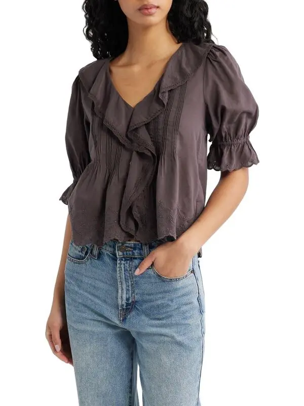 Madewell The Blaire Top - Chocolate Plum