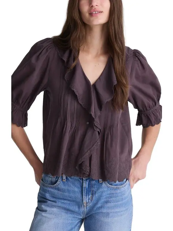 Madewell The Blaire Top - Chocolate Plum
