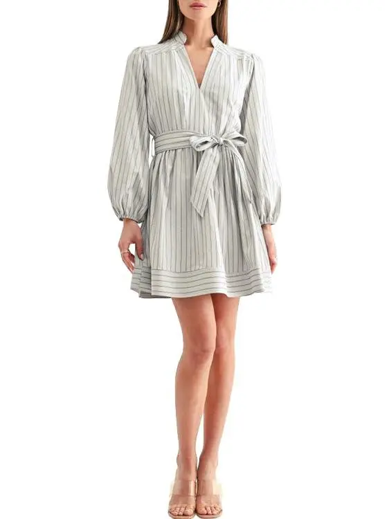Adelyn Rae Marnie Stripe Minidress - Grey