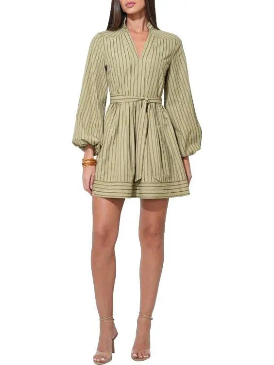 Adelyn Rae Marnie Stripe Minidress - Olive