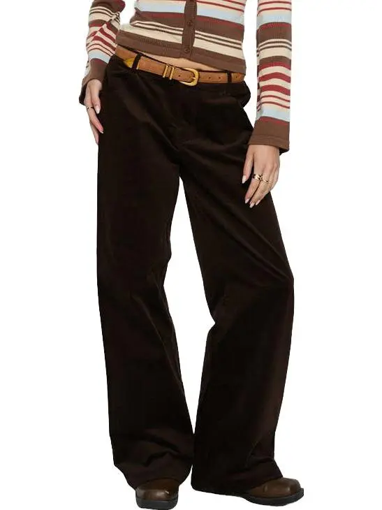 Princess Polly Kenza Wide Leg Corduroy Pants - Brown