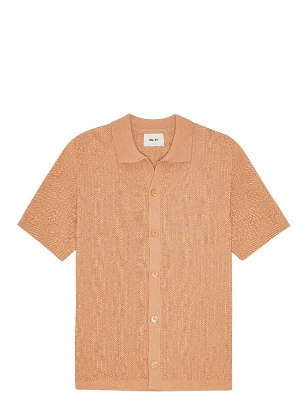 Nn07 Organic Cotton Short Sleeve Cardigan - Coralshell