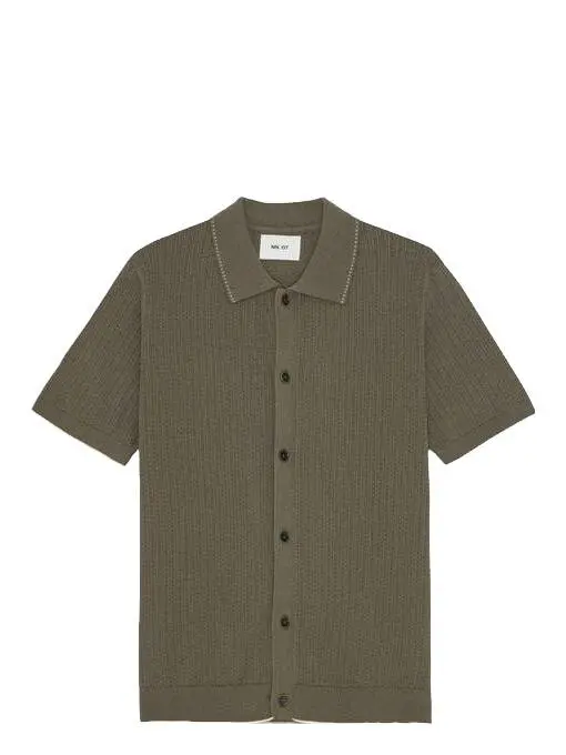 Nn07 Nalo 60039 Tipped Polo Cardigan - Capers