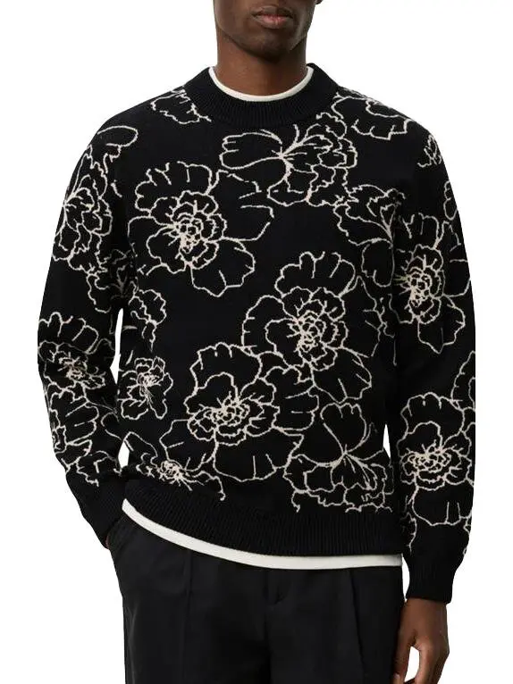 LES DEUX Gaston Poppy Jacquard Sweater - Black