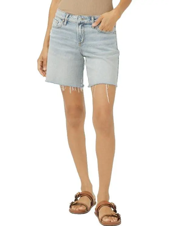 SILVER JEANS CO. Suki Mid Thigh Denim Shorts - Palma