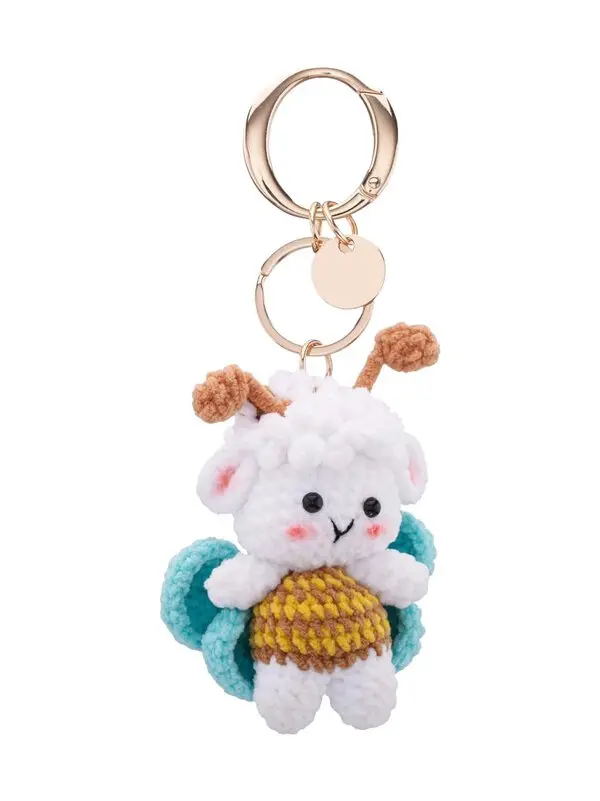 Nina Lamb Bag Charm - White
