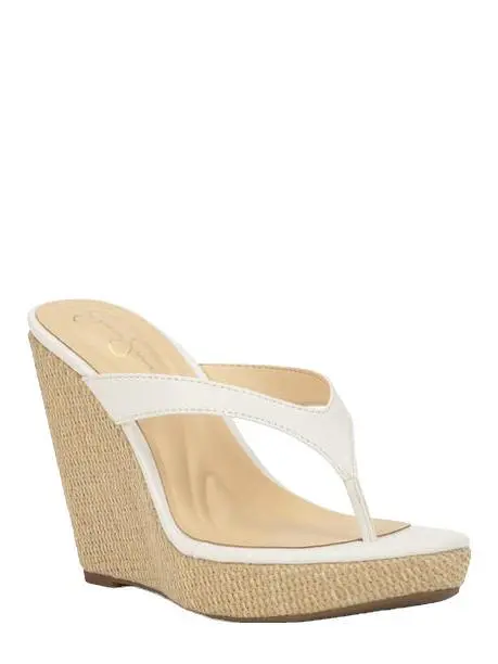 Jessica Simpson Jyseta Platform Wedge Flip Flop - Bright White