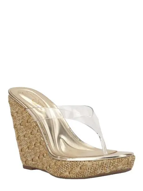Jessica Simpson Jyseta Platform Wedge Flip Flop - Clear