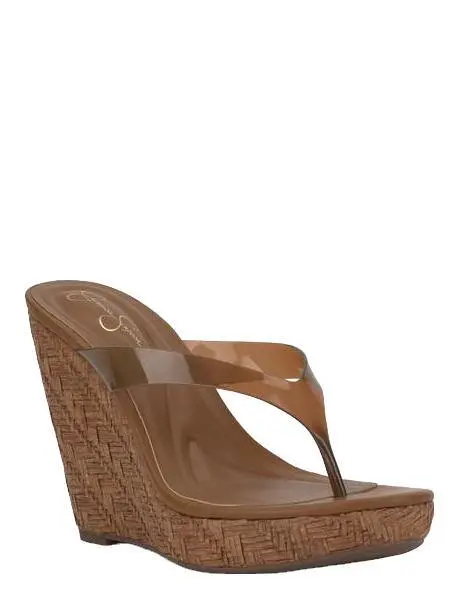 Jessica Simpson Jyseta Platform Wedge Flip Flop - Tuscan Tan