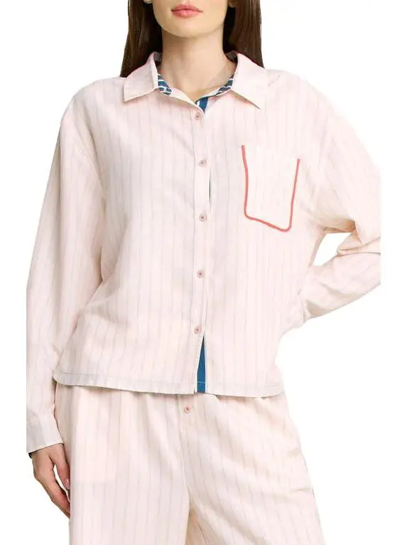 Honeydew Intimates Button-up Shirt - Flora Stripe
