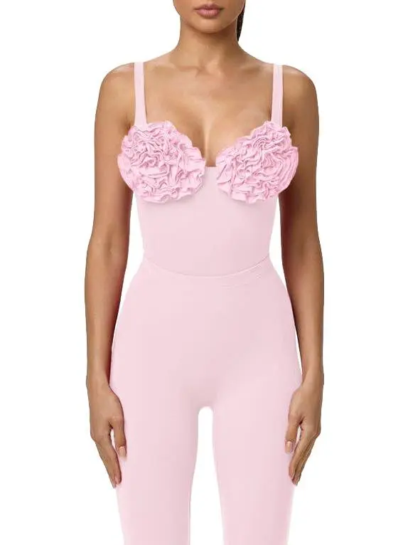 Naked Wardrobe Rosette Bust Bodysuit - Cotton Candy