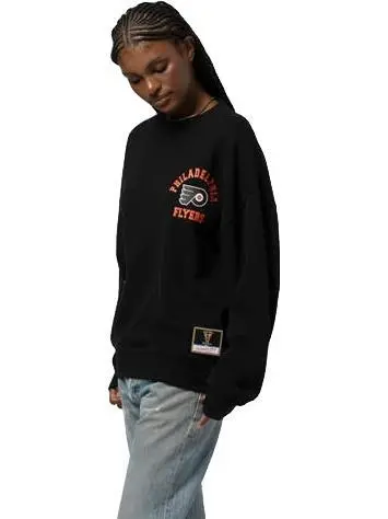 Mitchell & Ness Philadelphia Flyers Vintage Crewneck Sweatshirt By - Black