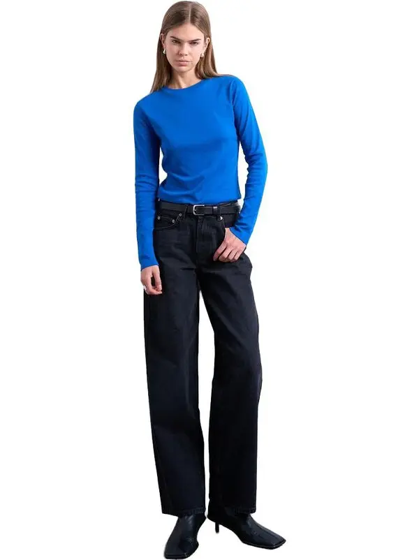 Topshop Everyday Long-sleeve T-shirt - Medium Blue