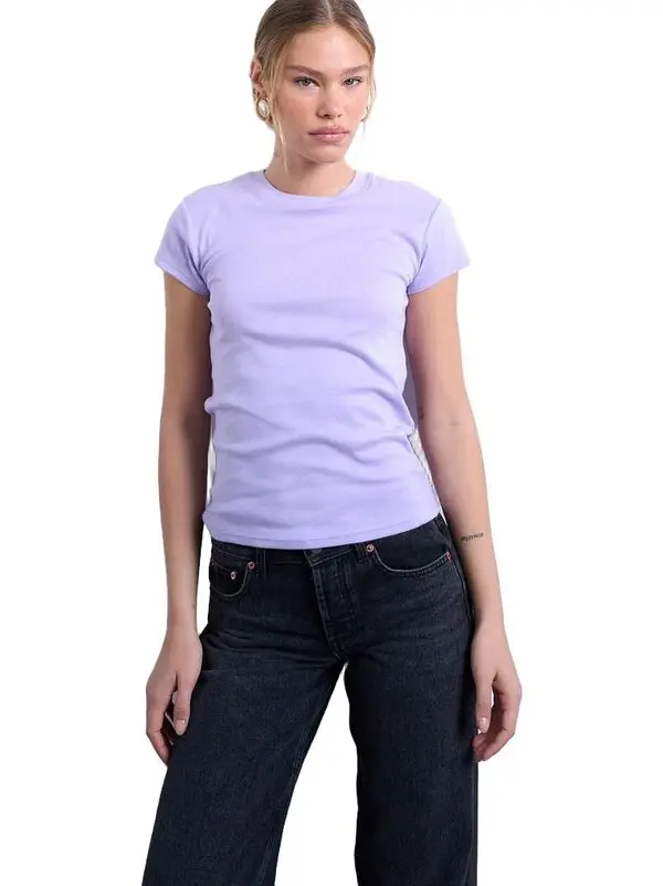 Topshop Cotton Blend T-shirt - Lilac