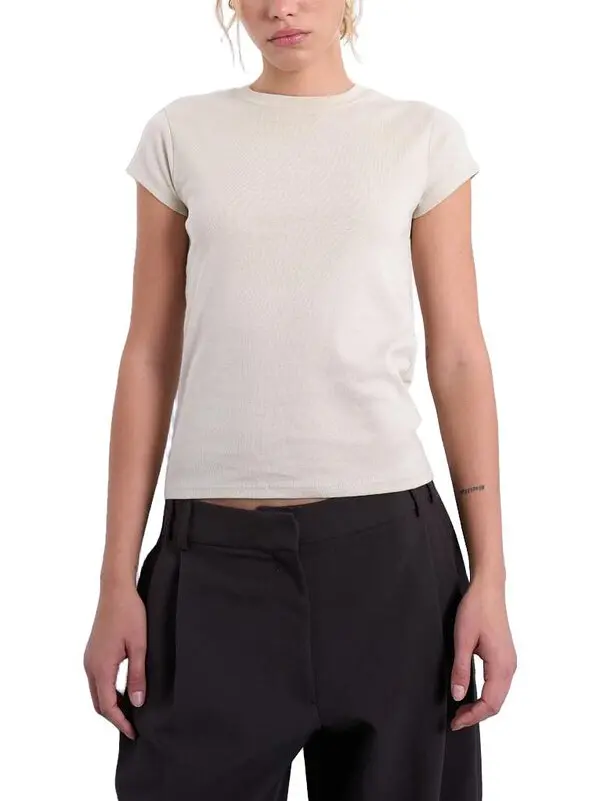 Topshop Cotton T-shirt - Stone
