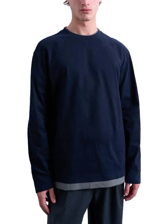 Topman Layered Long Sleeve T-shirt - Navy