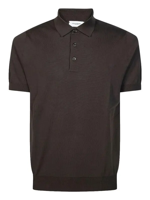 PAOLO PECORA Cotton Polo Shirt - Brown