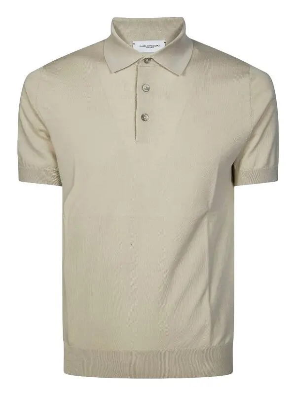 PAOLO PECORA Polo Shirt With Logo - Beige