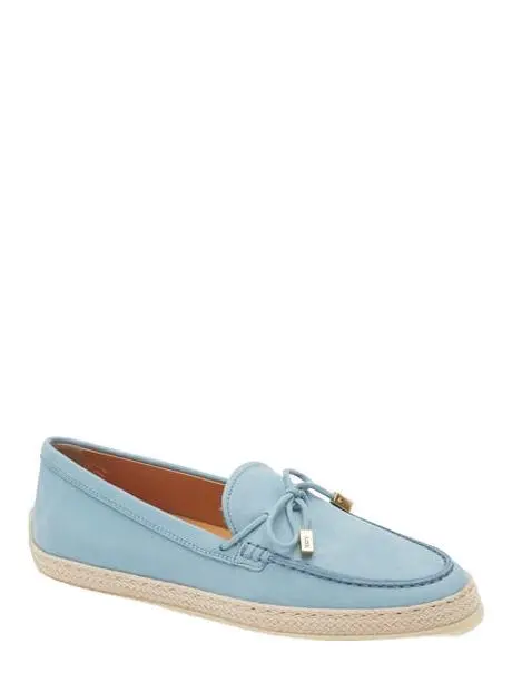 TOD'S Raffia Trim Boat Shoe - Carta Zucc. Chiaro