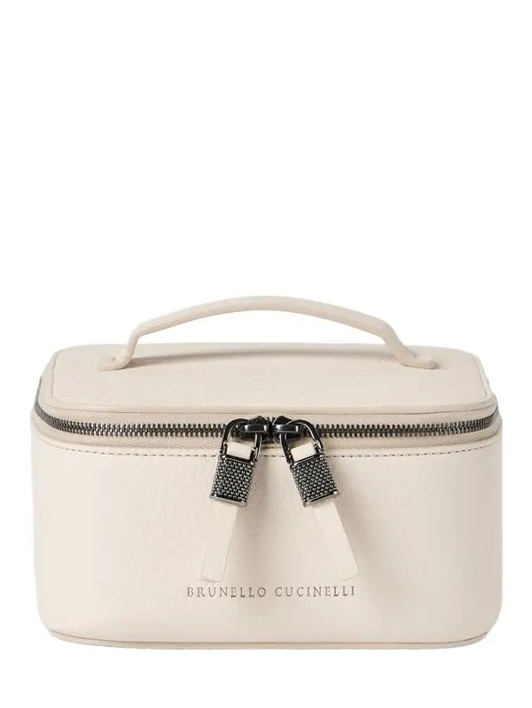 Brunello Cucinelli Leather Vanity Case - White