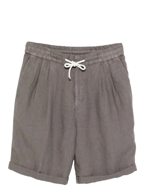 Brunello Cucinelli Linen Bermuda Shorts - Brown