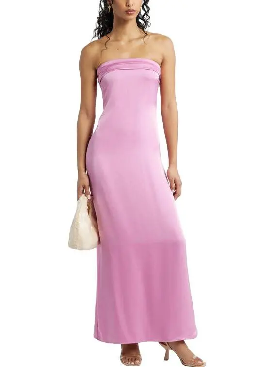 Bp. Strapless Satin Gown - Pink Moonlite