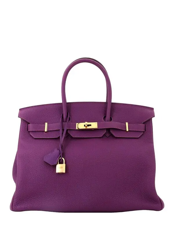 HERMES Birkin Handbag Purple Togo With Gold Hardware 35 - Anemone
