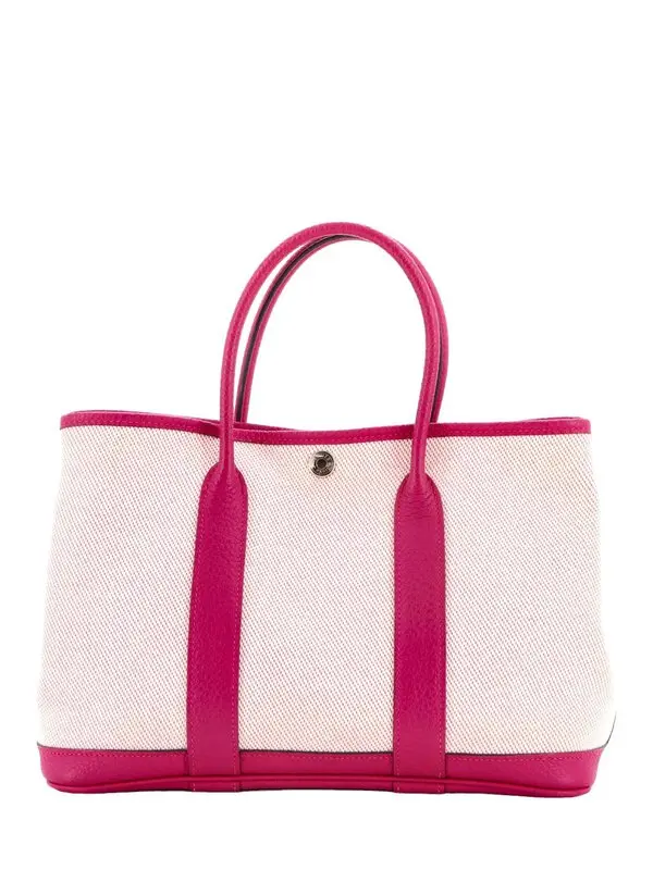 HERMES Garden Party 30 Tote Toile And Leather - Rose Pourpre