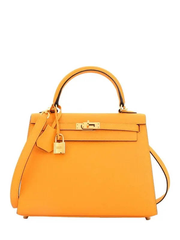 HERMES Kelly Handbag Epsom 25 - Jaune D'or