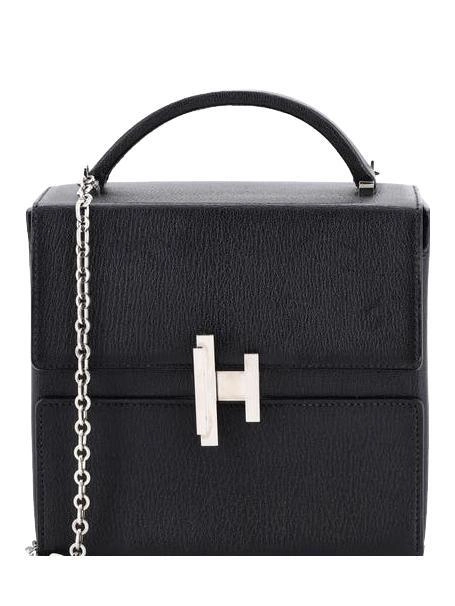 Hermès Cinhetic Top Handle Bag Verso Chevre Mysore - Black