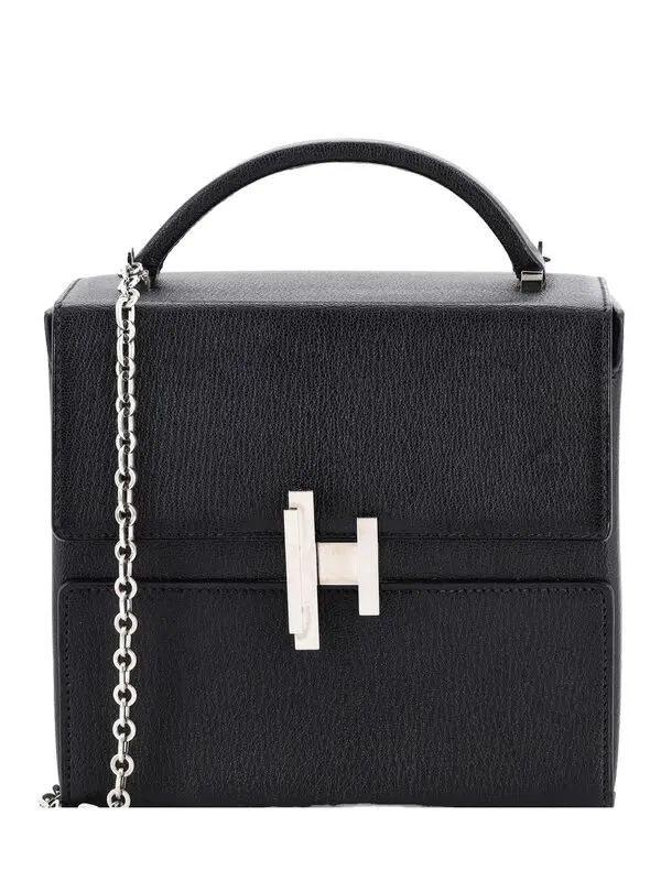 HERMES Cinhetic Top Handle Bag Verso Chevre Mysore - Noir